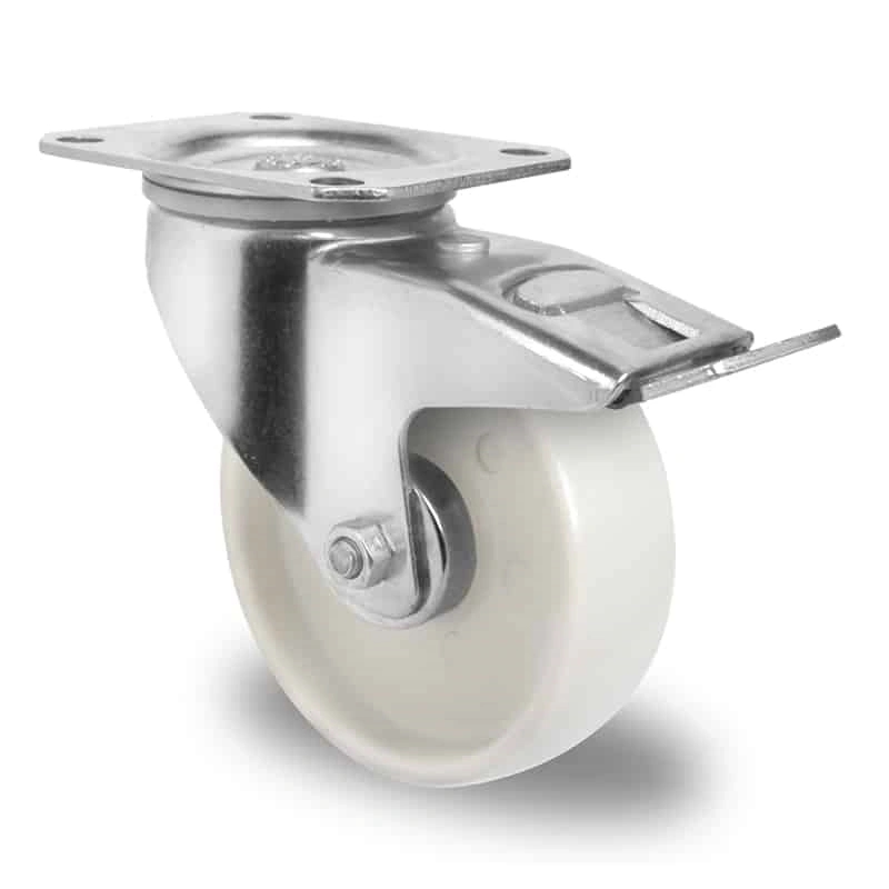 Polyamid hjul, Hjul med bremse | Industri-hjul.dk